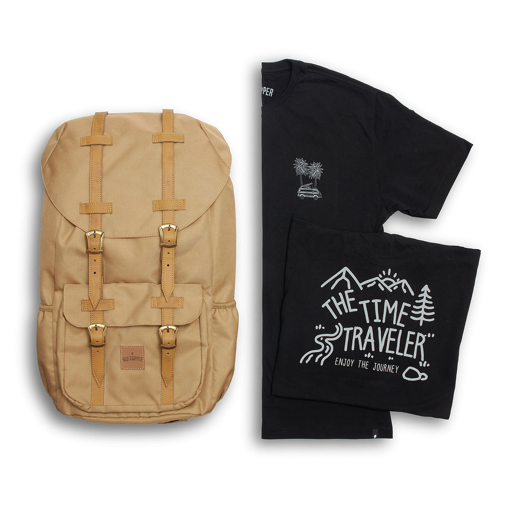 Combo Cruiser Bag Army + Polo Negro – Old Tripper